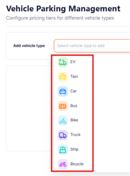 Vehicle types and capacity – Sistem Apps